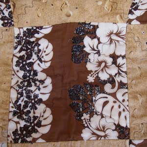 Aloha! Rag Quilt ~ Hawaiian Prints ~ Brown ~ Beige ~ Beachy - Etsy