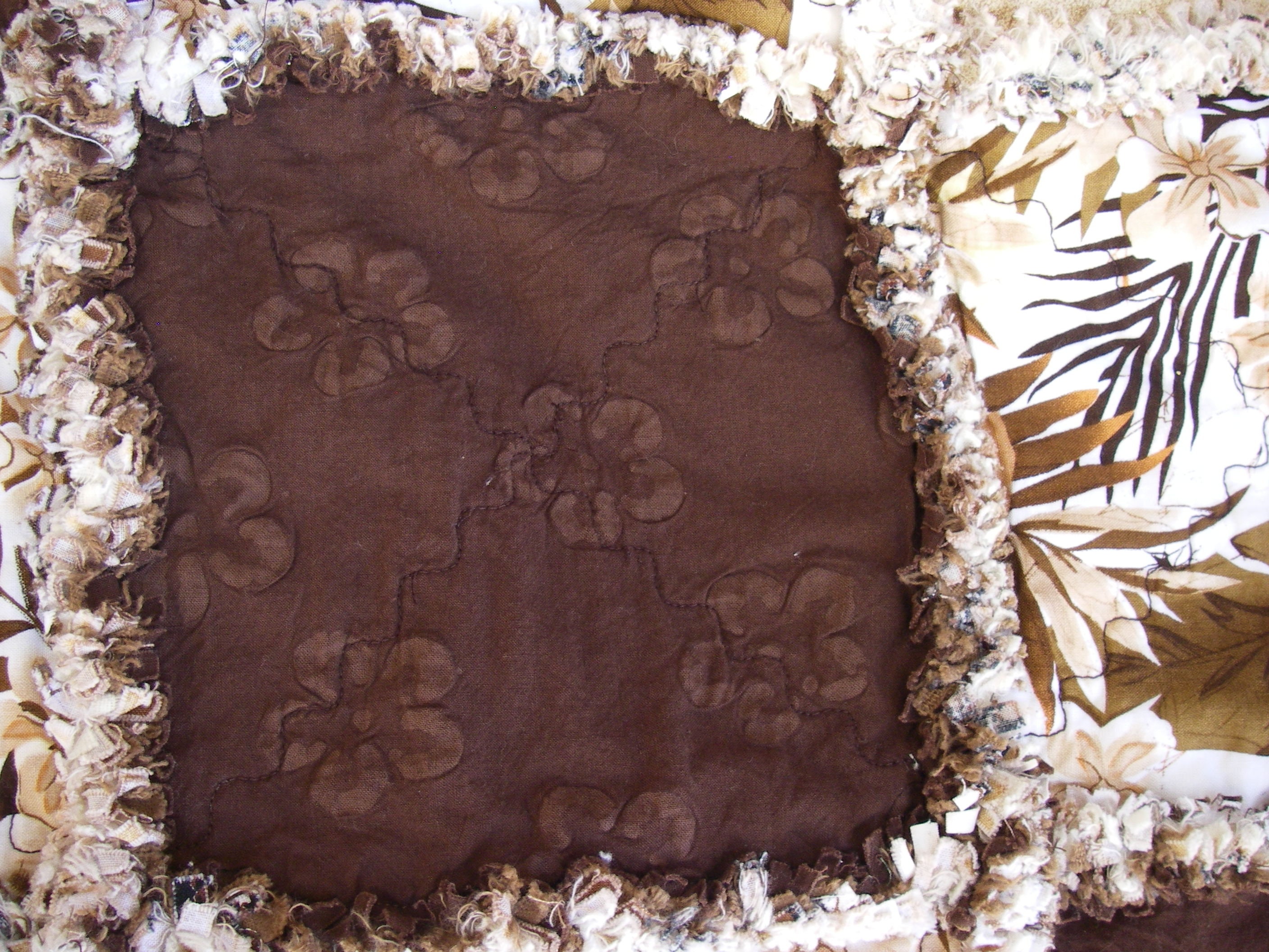 Aloha! Rag Quilt ~ Hawaiian Prints ~ Brown ~ Beige ~ Beachy - Etsy