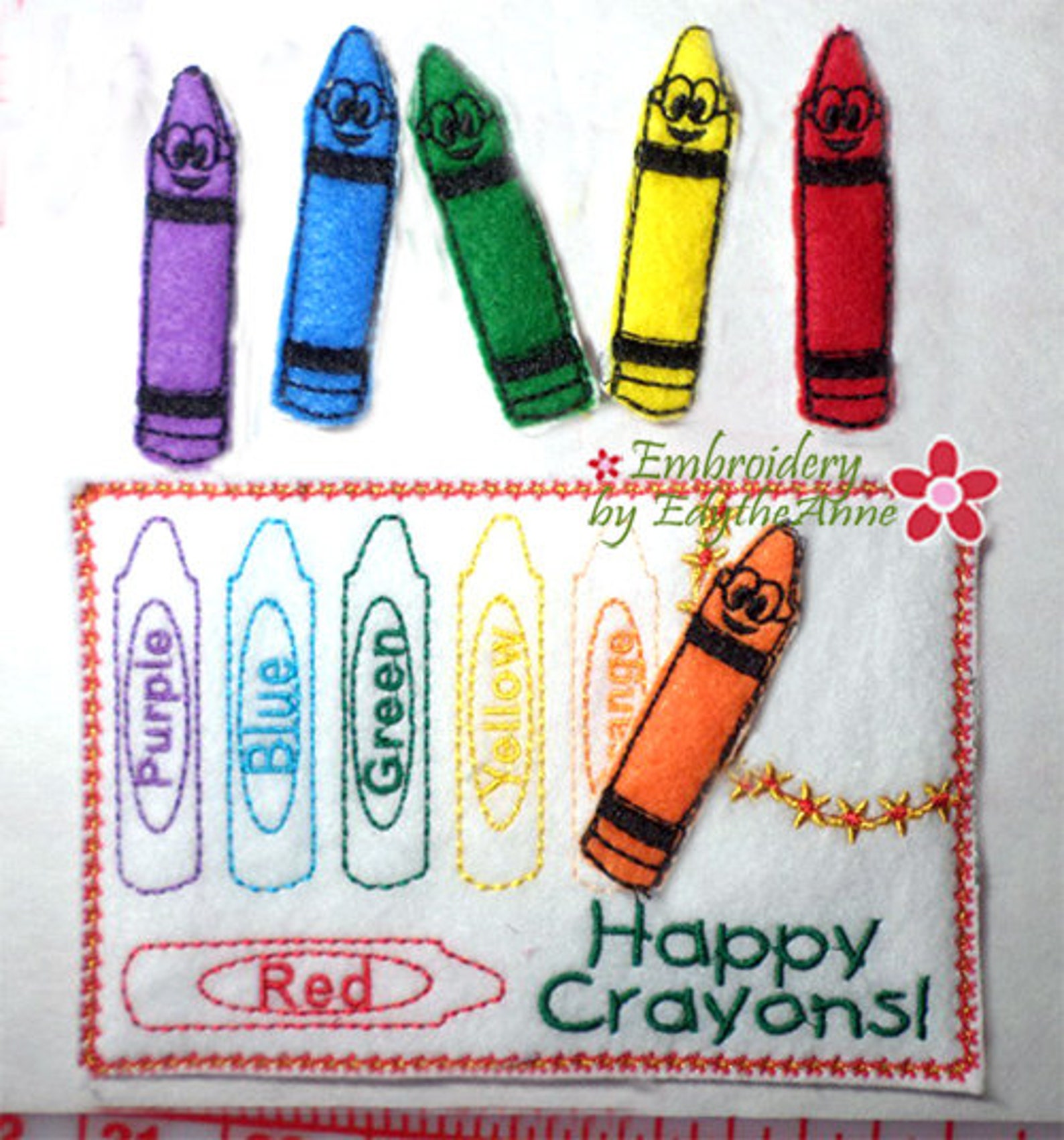 HAPPY CRAYONS Drink Mat.. in the Hoop . Digital Download | Etsy