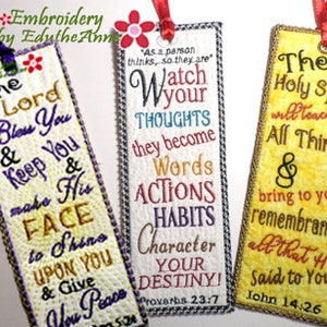 BOOKMARK SET of THREE Faith Based in the Hoop Machine Embroidery ...