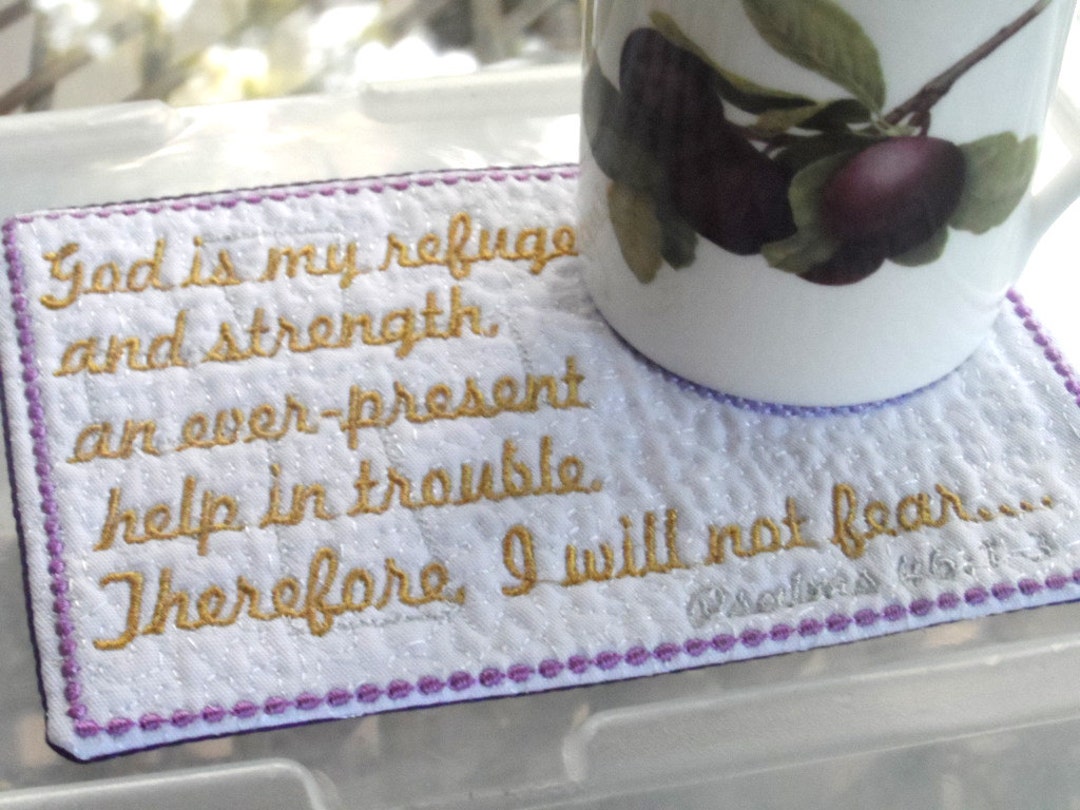 Machine Embroidered ITH Christian Mug Mat/mug Rug. Easy and Quick ...