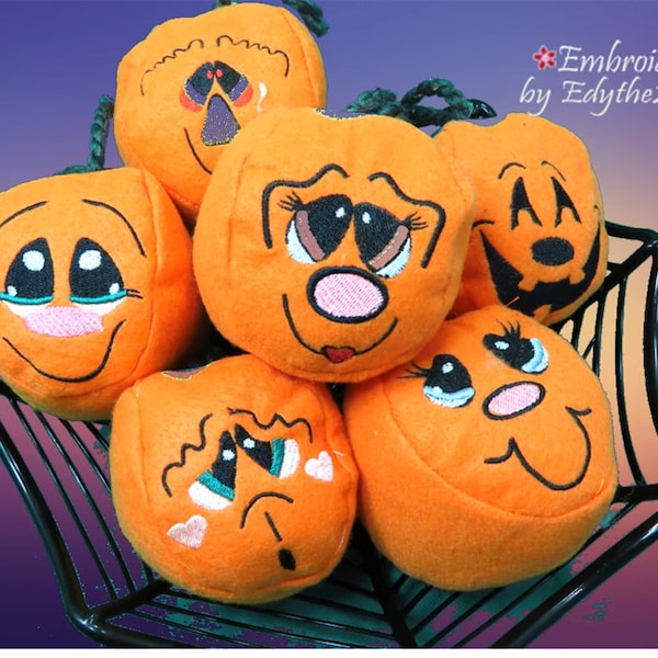 Pumpkin Faces Embroidery - Etsy