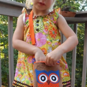 Girl's Owl Crossbody Purse. Completed in the Hoop Machine Embroidery No ...