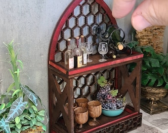 Miniature White Metal Baker's Rack, Dollhouse Miniature Furniture, 1:12 ...