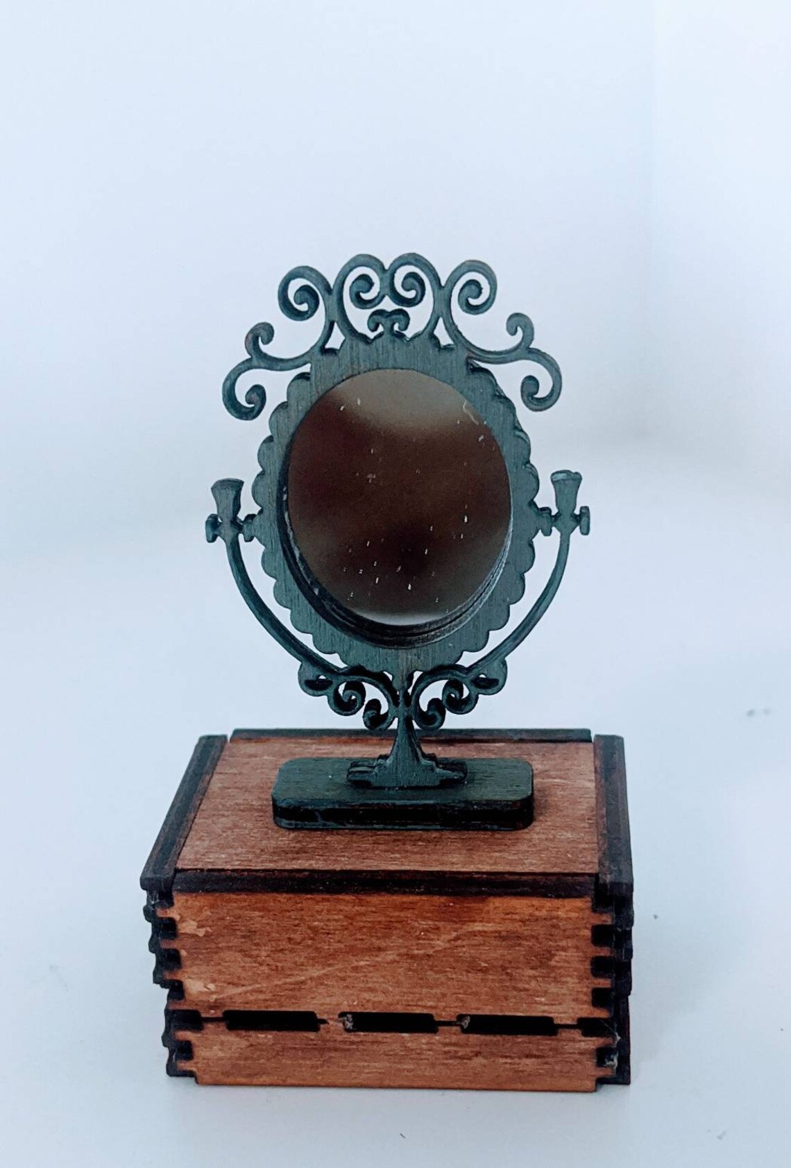 Dollhouse Miniature Pedestal Mirror - Etsy