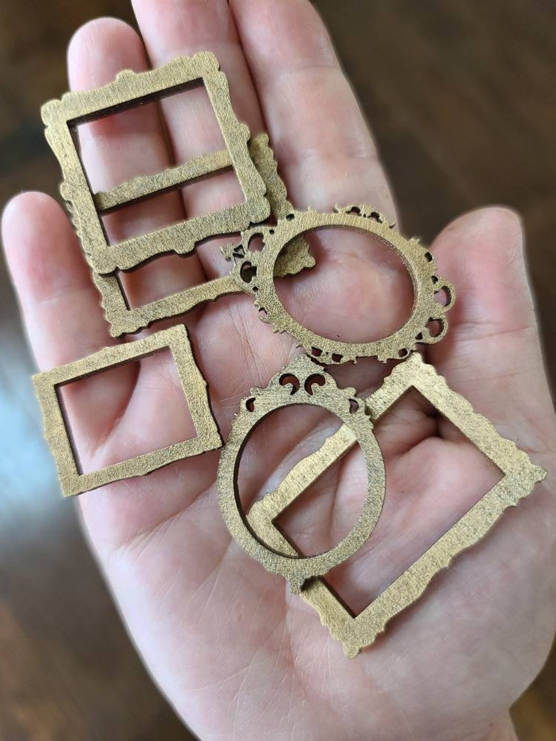 6 Dollhouse Wood Frames-miniature Wood Frames-dollhouse Painting ...