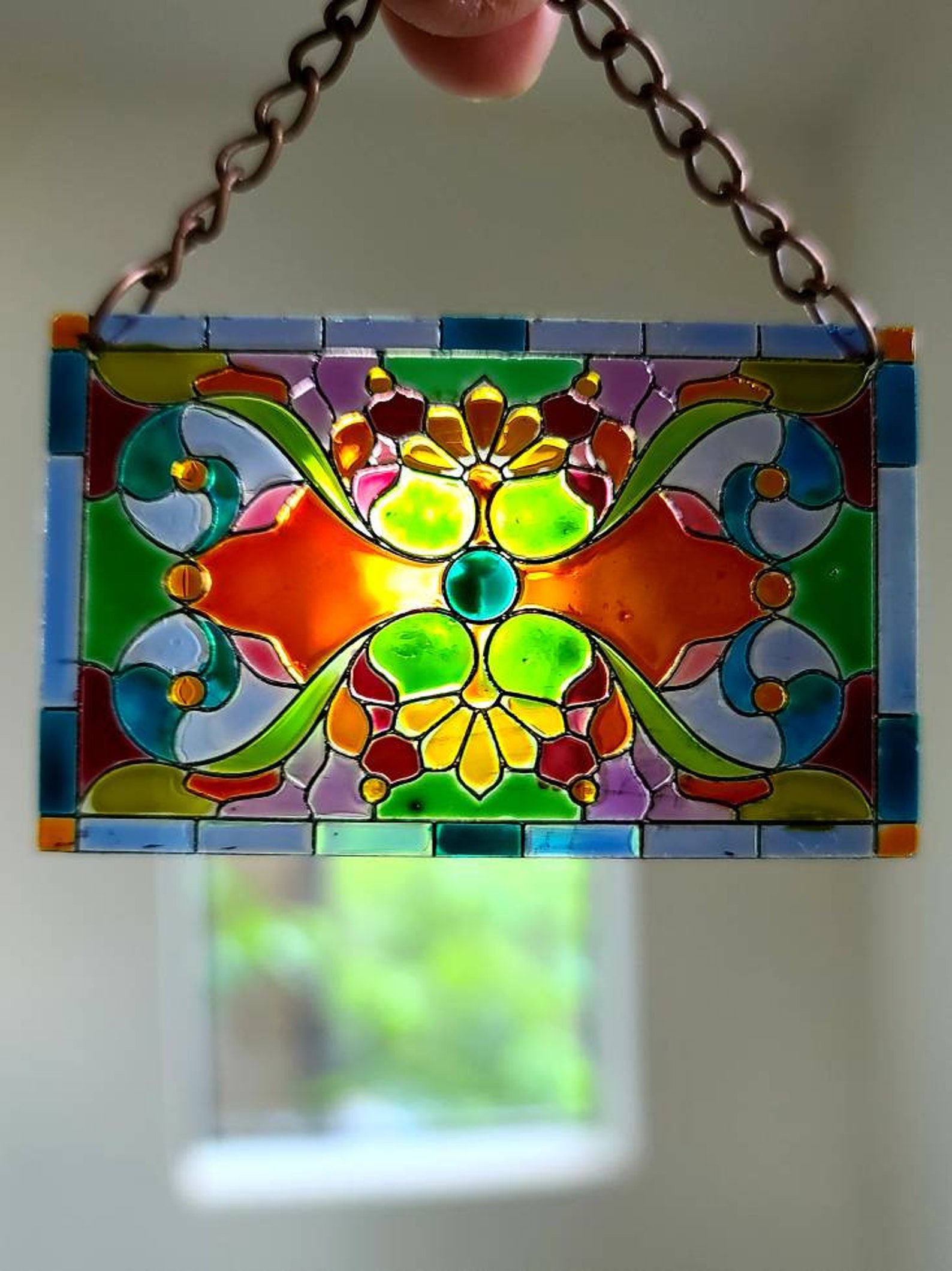 Dollhouse Miniature Stained Glass Look Acrylic Window | Etsy