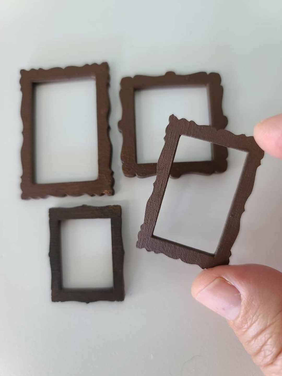 4 Dollhouse Wood Frames-miniature Wood Frames-dollhouse Painting ...