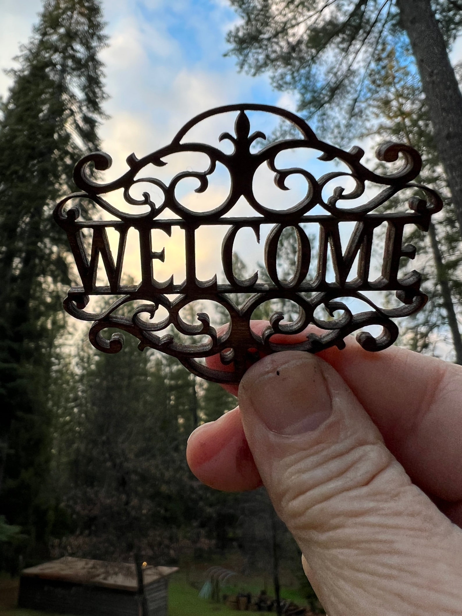 Dollhouse Miniature Wooden Welcome Sign | Etsy