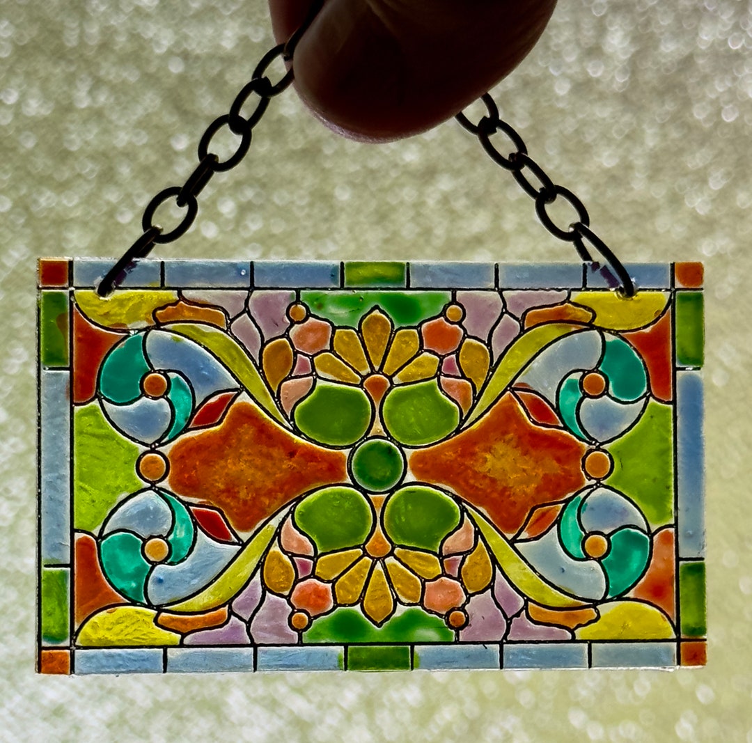 Dollhouse Miniature Stained Glass Look Acrylic Window Sun Catcher. - Etsy