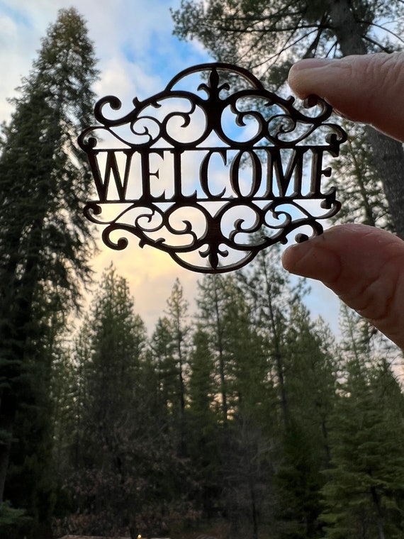 Dollhouse Miniature Wooden Welcome Sign | Etsy