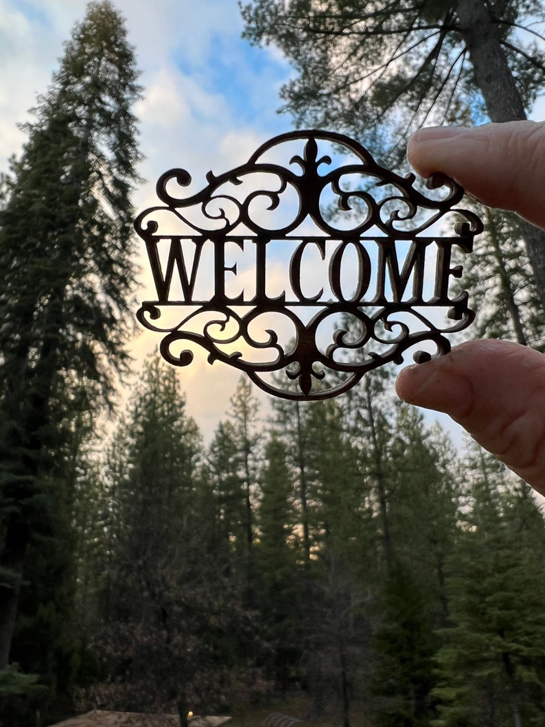 Dollhouse Miniature Wooden Welcome Sign - Etsy