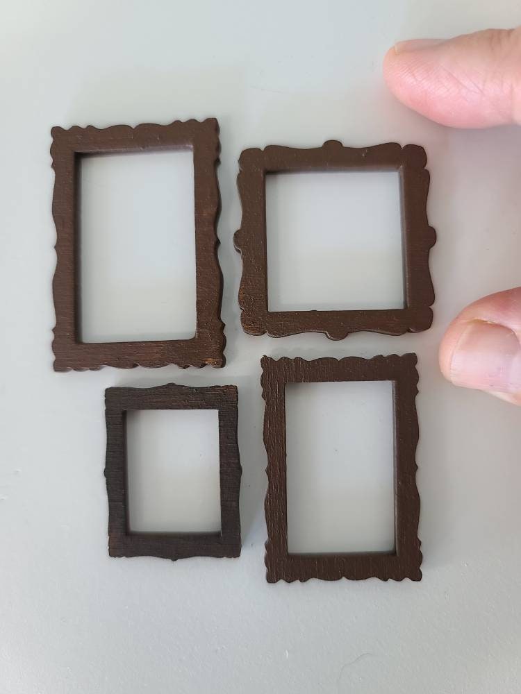 4 Dollhouse Wood Frames-miniature Wood Frames-dollhouse Painting ...