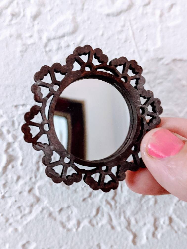 Dollhouse Wooden Miniature Decoritve Mirror. - Etsy