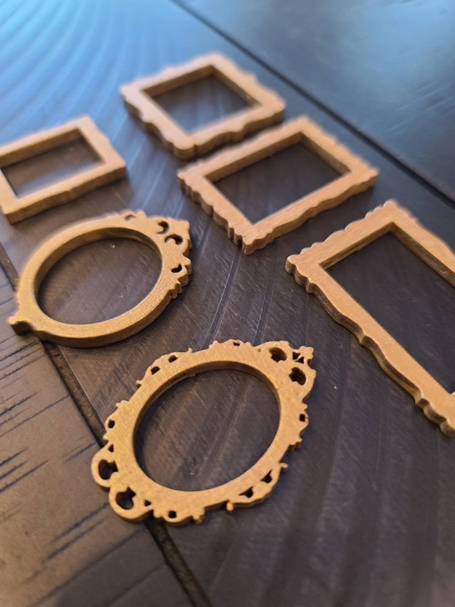 6 Dollhouse Wood Frames-miniature Wood Frames-dollhouse Painting ...
