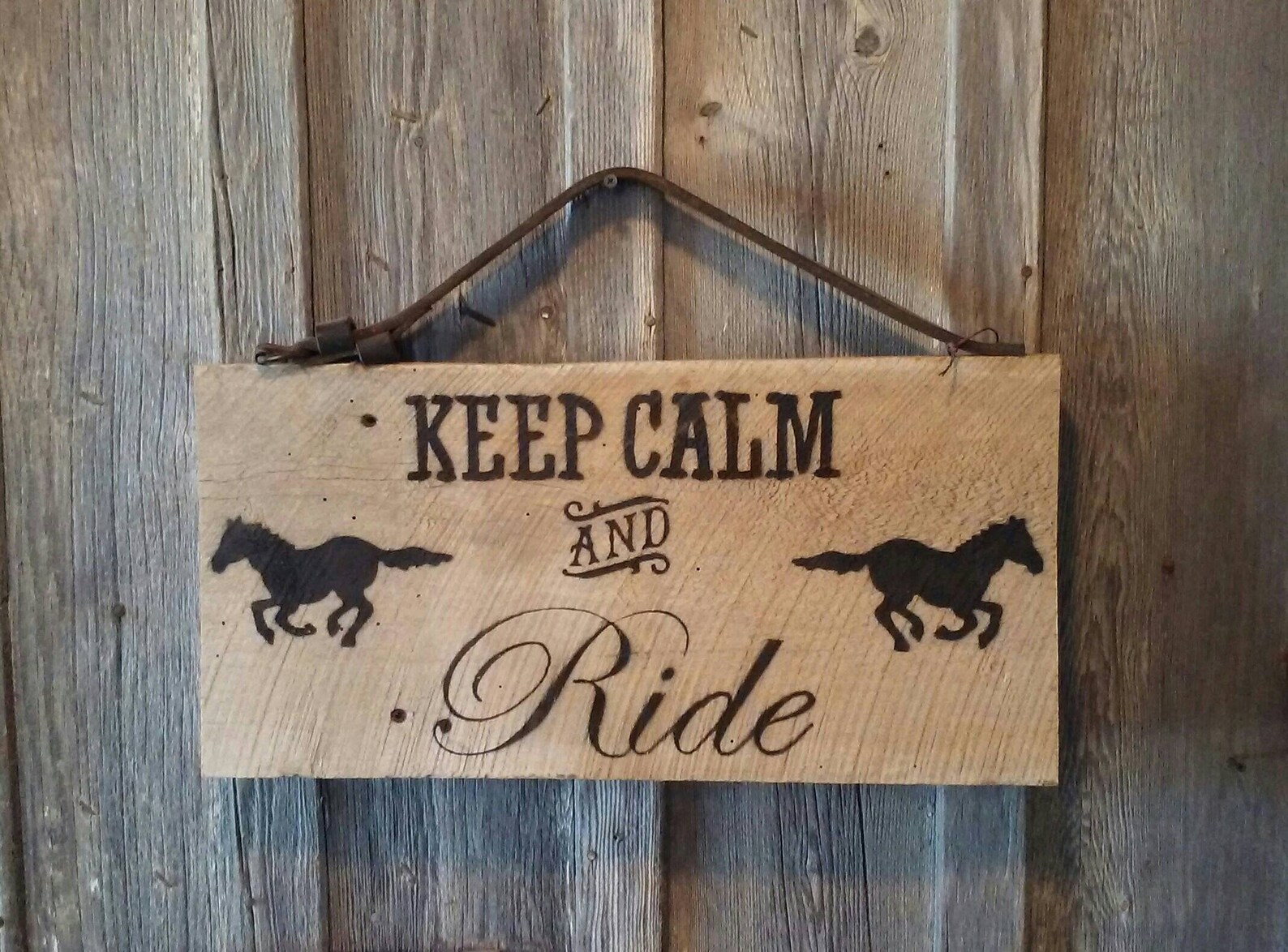 Keep Calm & Ride Repurposed Barnwood Sign - Etsy