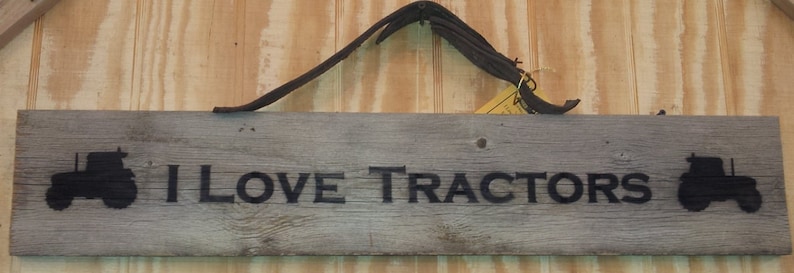 I Love Tractors Repurposed Barnwood Sign - Etsy
