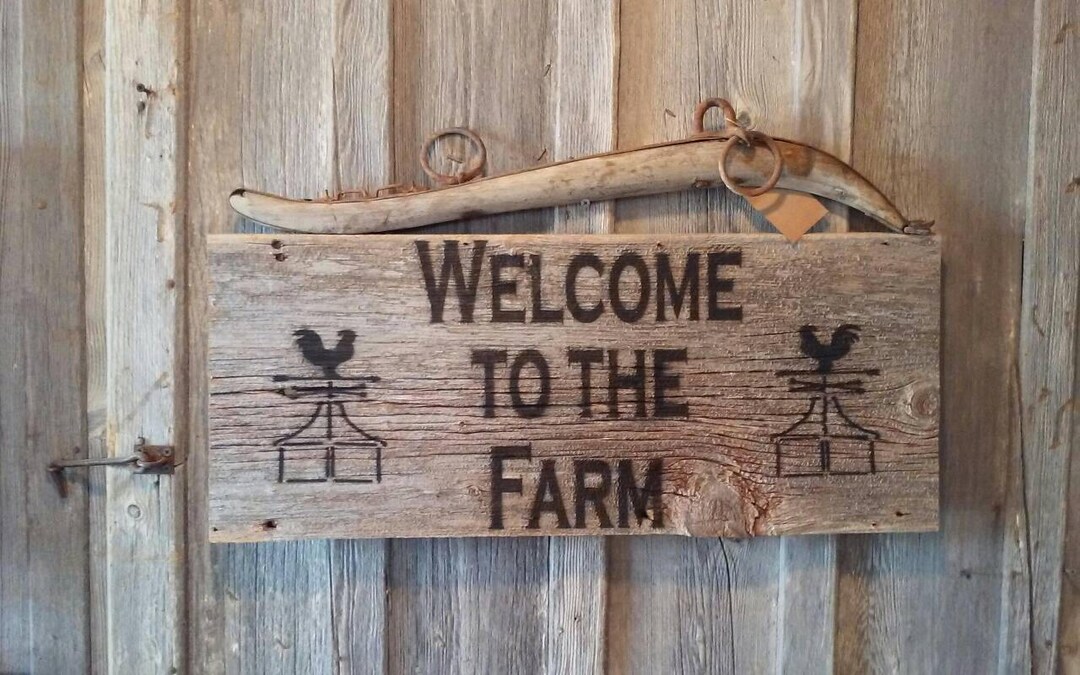 Welcome to the Farm Sign With Horse Hames Hanger Farm Sign Farm Welcome ...