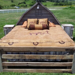 Rustic Authentic Barn Wood Bed Gray barn Bed W/gate Footboard, Side ...