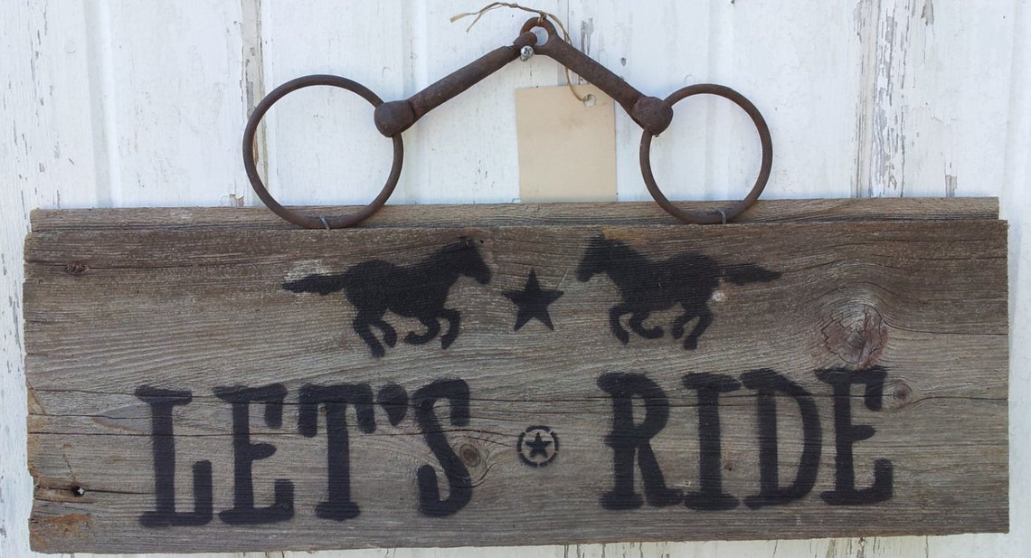 Let's Ride Horse Riding Repurposed Barnwood Sign - Etsy