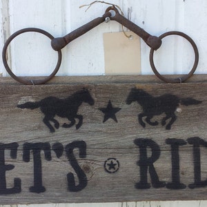 Let's Ride Horse Riding Repurposed Barnwood Sign - Etsy