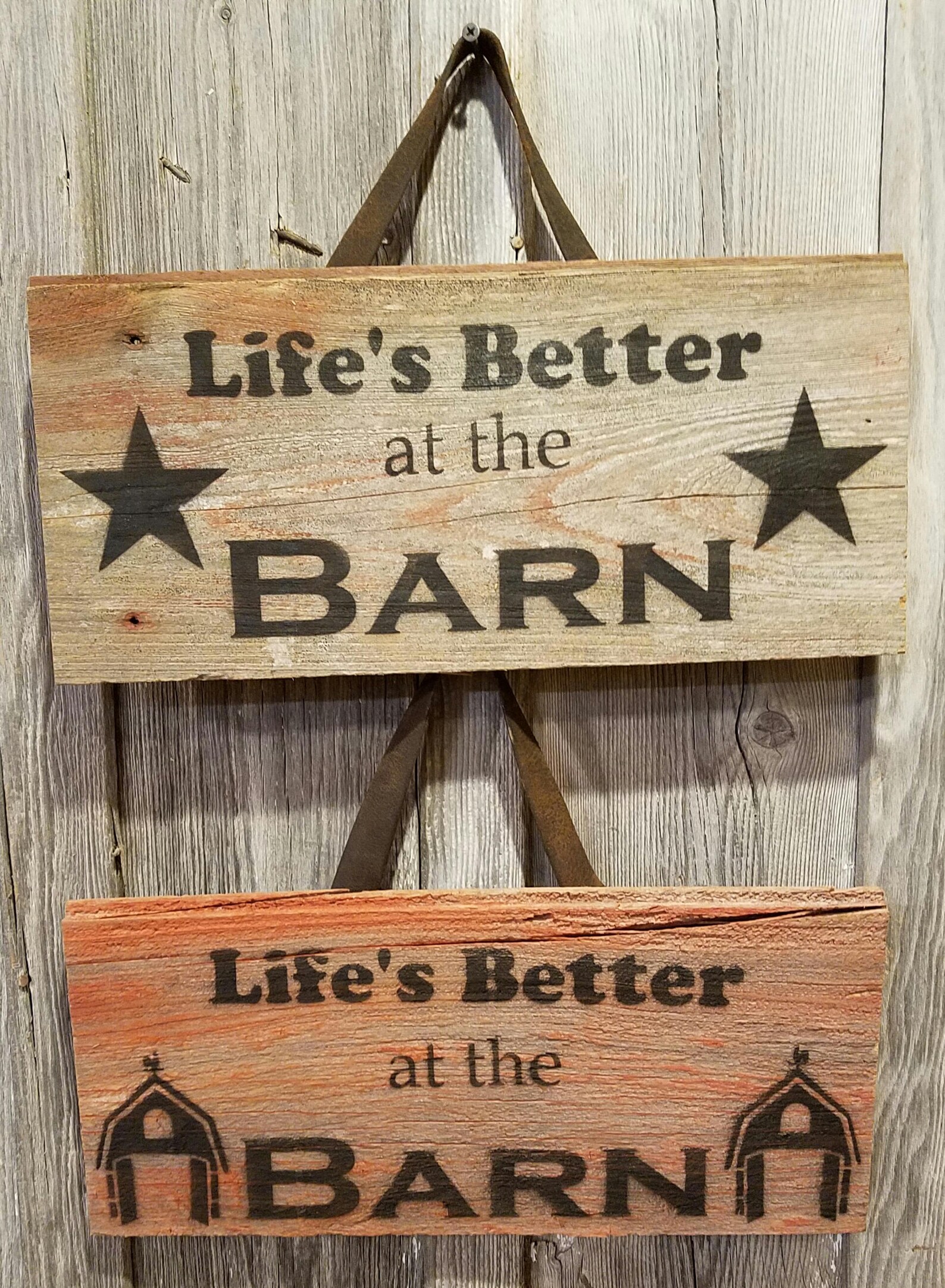 Life's Better at the Barn Rustic Barn Wood Sign | Etsy