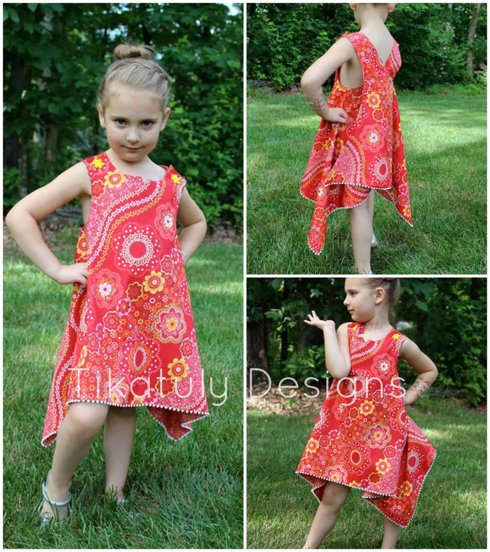 Aurthi Reversible Pinafore Dress Sewing Pattern, A-line Tunic, 0-3 ...