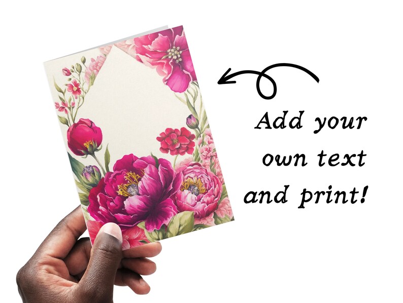 Printable Shabby Floral 5x7 Cards JPG-PNG Bundle Set - Etsy