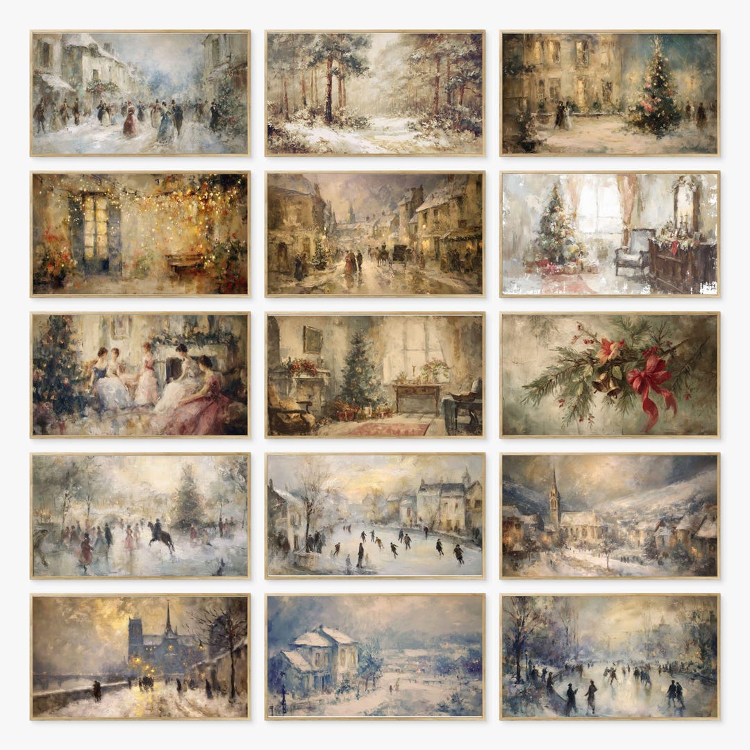 Victorian Christmas Impressionist Bundle - 15 Artworks, TV Art 4k 16:9 ...