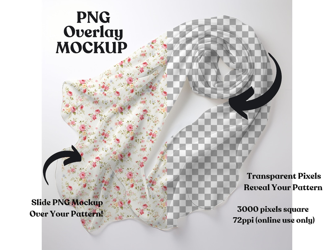 Silk Scarf PNG Mockup Mobile Friendly Use Canva/photoshop, Slide Mockup ...