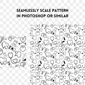 Nurse Nursing Nurses Seamless Pattern, SVG & PNG, With Transparent ...