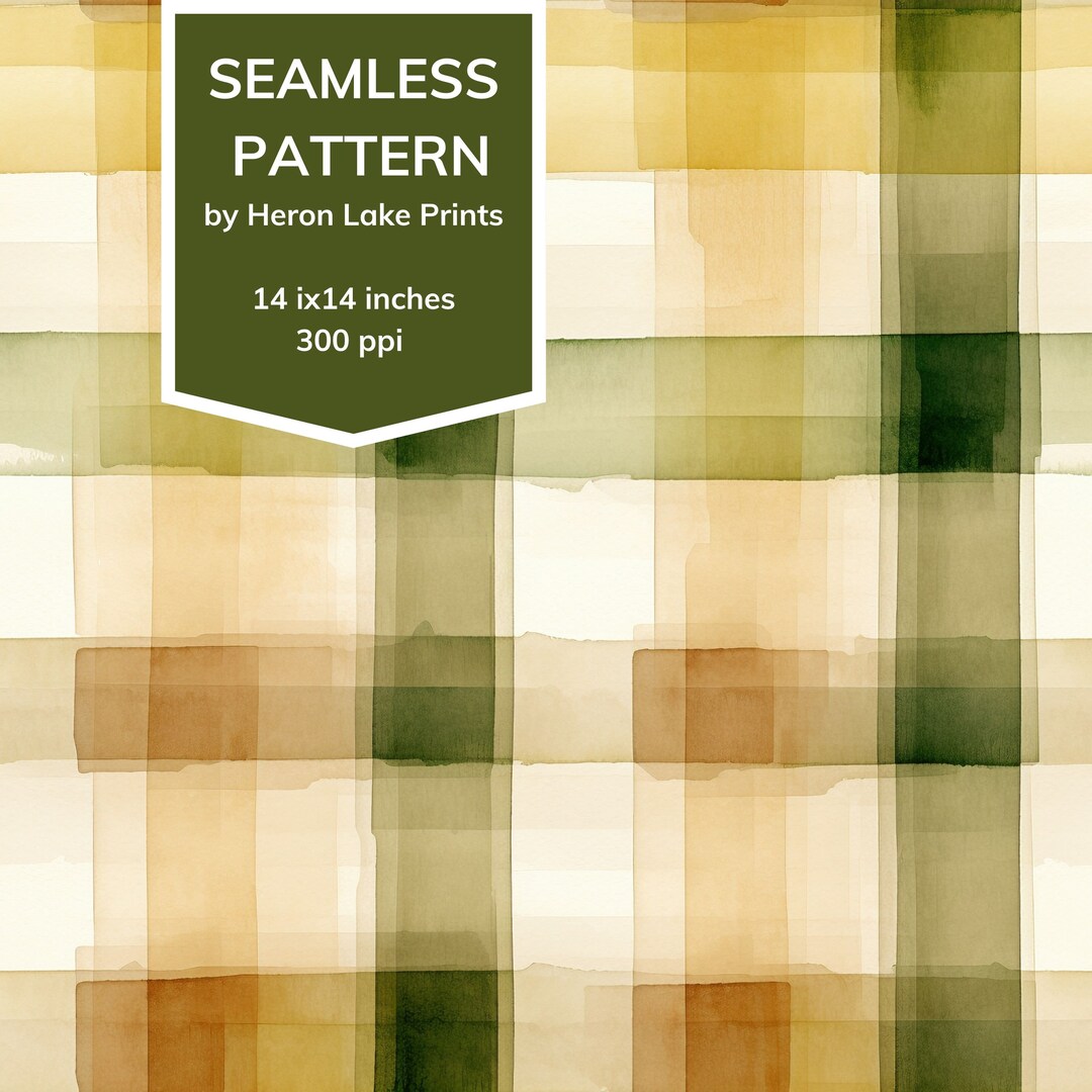 Watercolor Plaid Earth Toned Seamless Pattern, Print on Demand ...