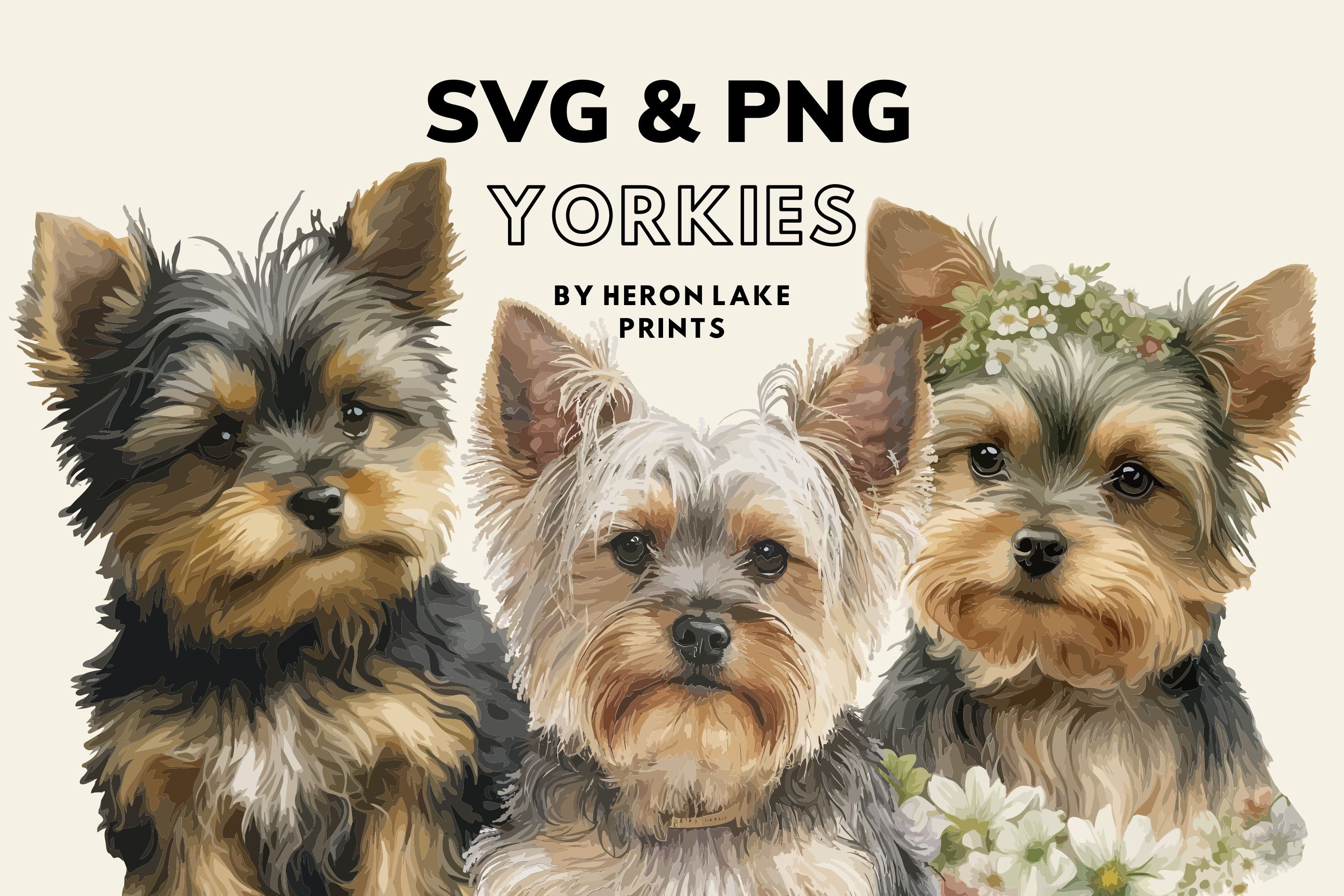 Yorkshire Terrier Yorkie Dog Clip Art Set of Three SVG & - Etsy
