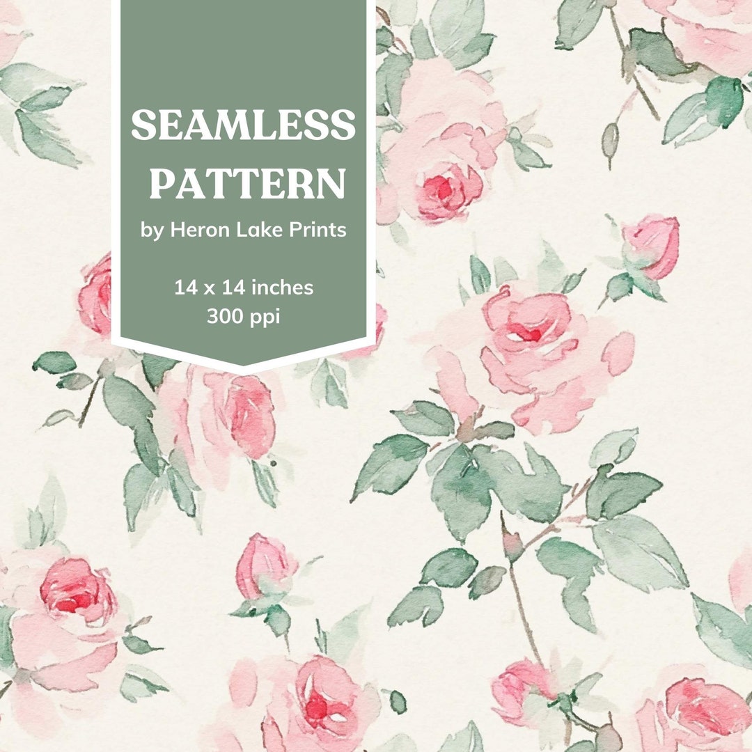 Watercolor Roses Seamless Pattern: Feminine Digital Paper (instant ...