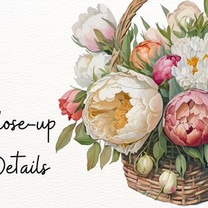 Flower Basket Clipart: Cottagecore Floral Designs (SVG, PDF, PNG) - Etsy