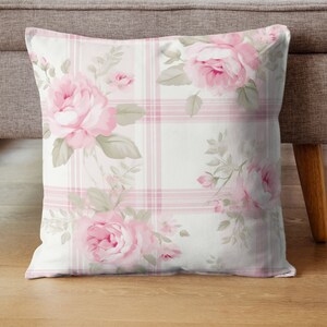 Pink Plaid Roses Seamless Pattern: Commercial Use Print (digital File ...