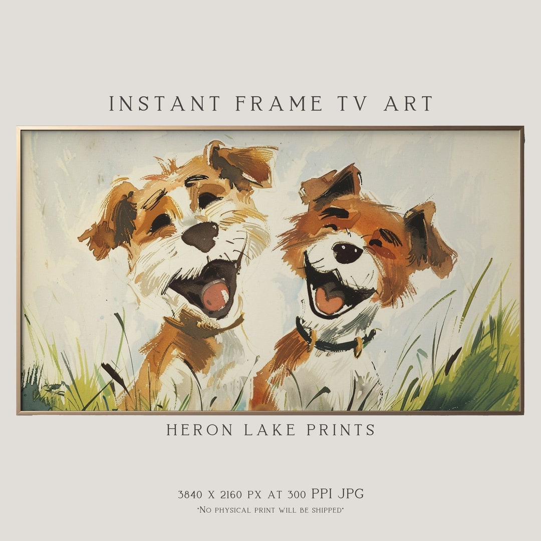 Cute Dogs Frame Tv Art, Spring Frame Tv Art, Frame Tv Dog Lover Art ...