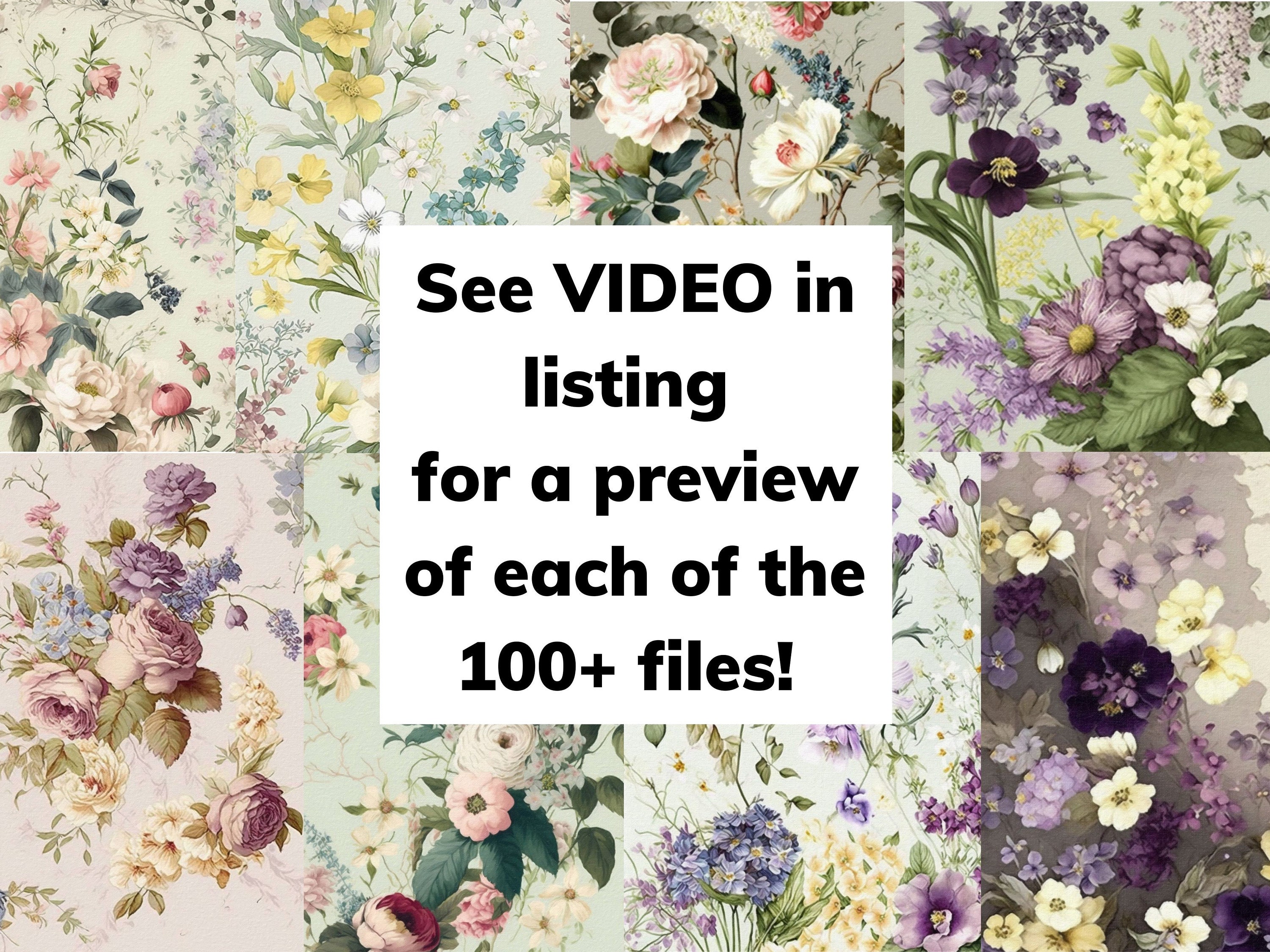 100 8.5x11 Shabby Floral Painted Backgrounds. Digital Letter - Etsy