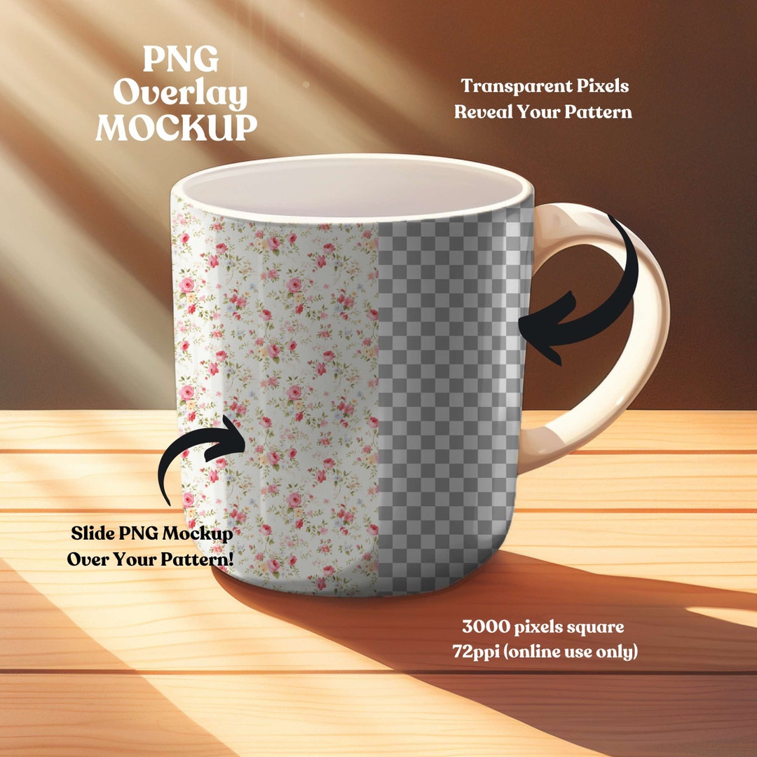 Coffee Mug in Sunlight PNG Mockup Overlay Mobile Friendly Visualize ...