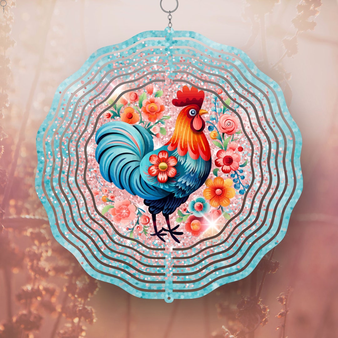 Rooster Wind Spinner Tumbler Sublimation Design: Shabby Chic PNG ...