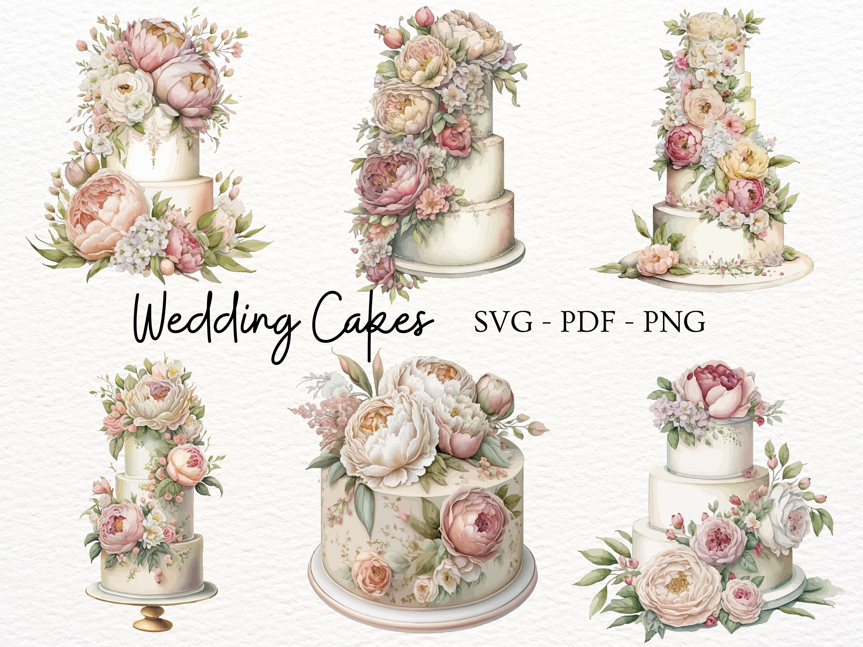 Vintage Wedding Cake Clipart