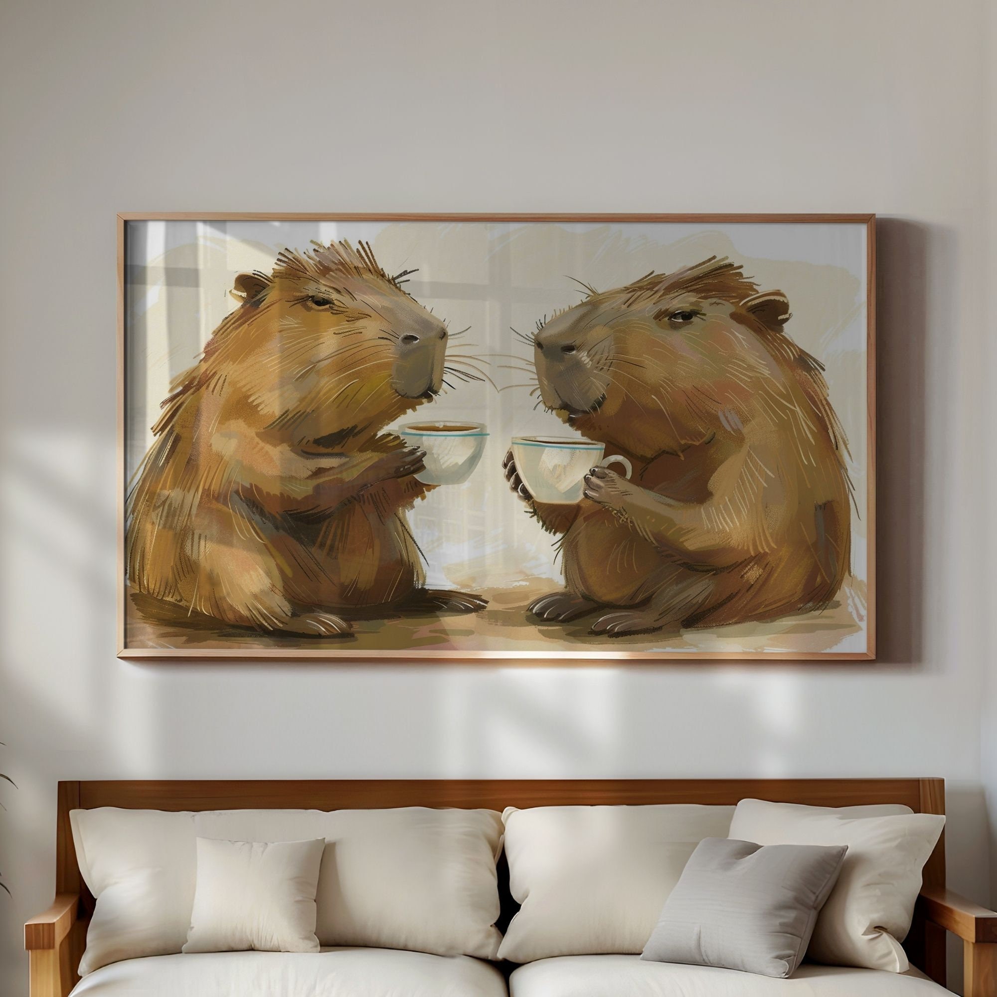 Capybaras Drinking Tea Frame TV Art: Capybara Lover Decor (digital ...