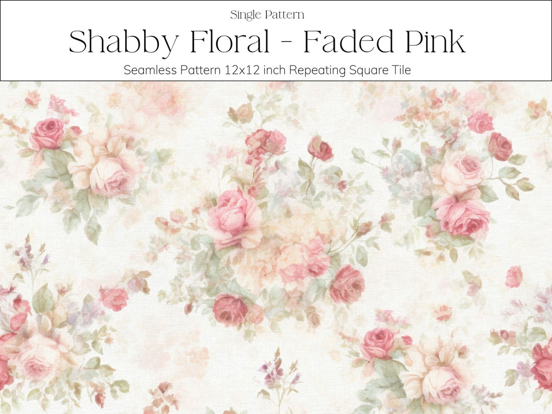 Shabby Floral Chic Seamless Pattern, Print on Demand, Commercial Use ...