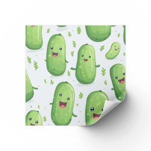 Watercolor Cute Cucumbers Pickles Seamless Pattern, Print on Demand ...