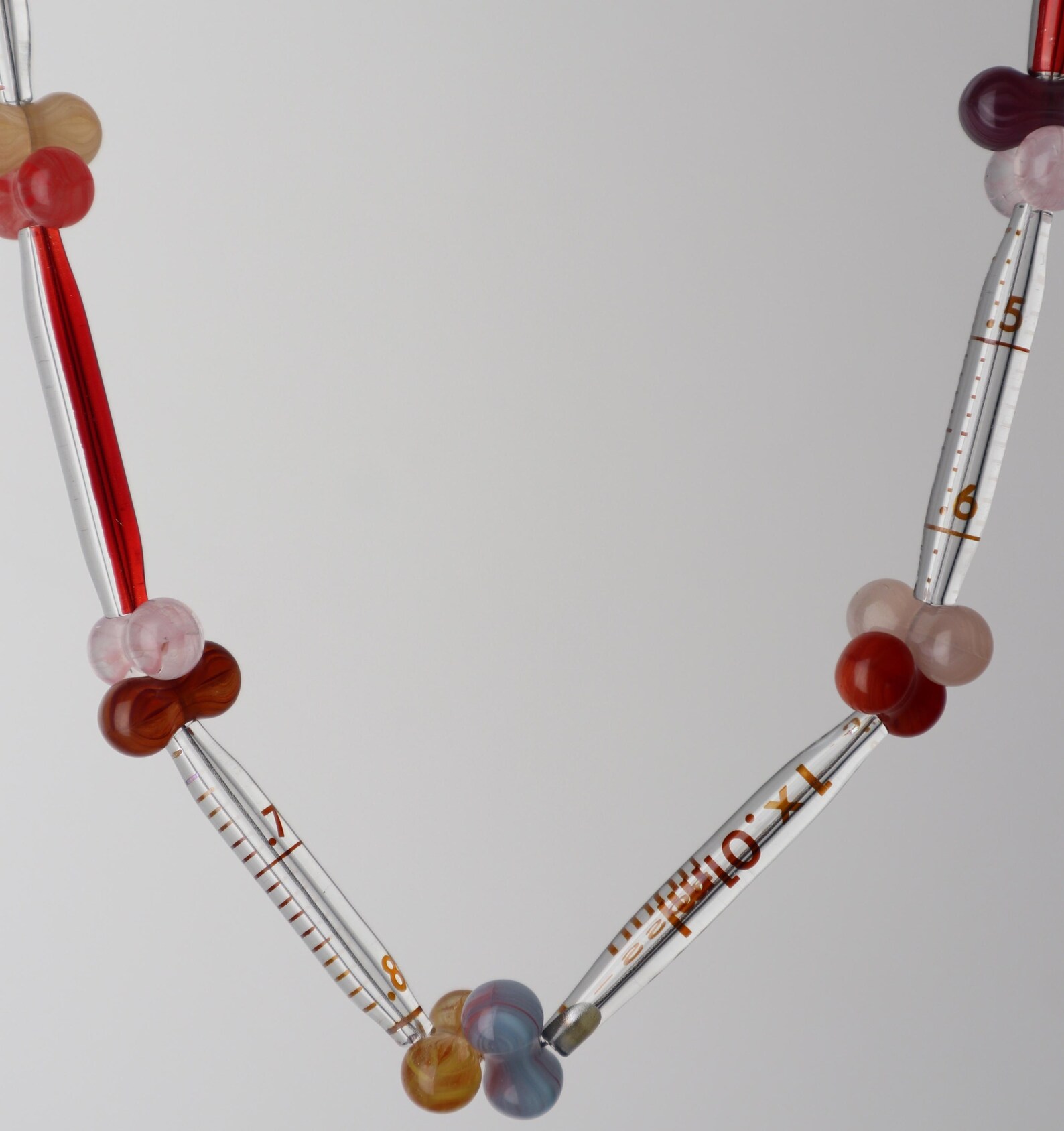 Science Necklace. Lab Glass Necklace With Vintage Czech Barbell Bead ...