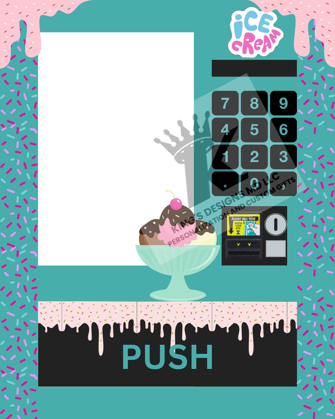 Ice Cream Vending Machine PNG Design, Easter Ending Machine Png Pdf Jpg ...
