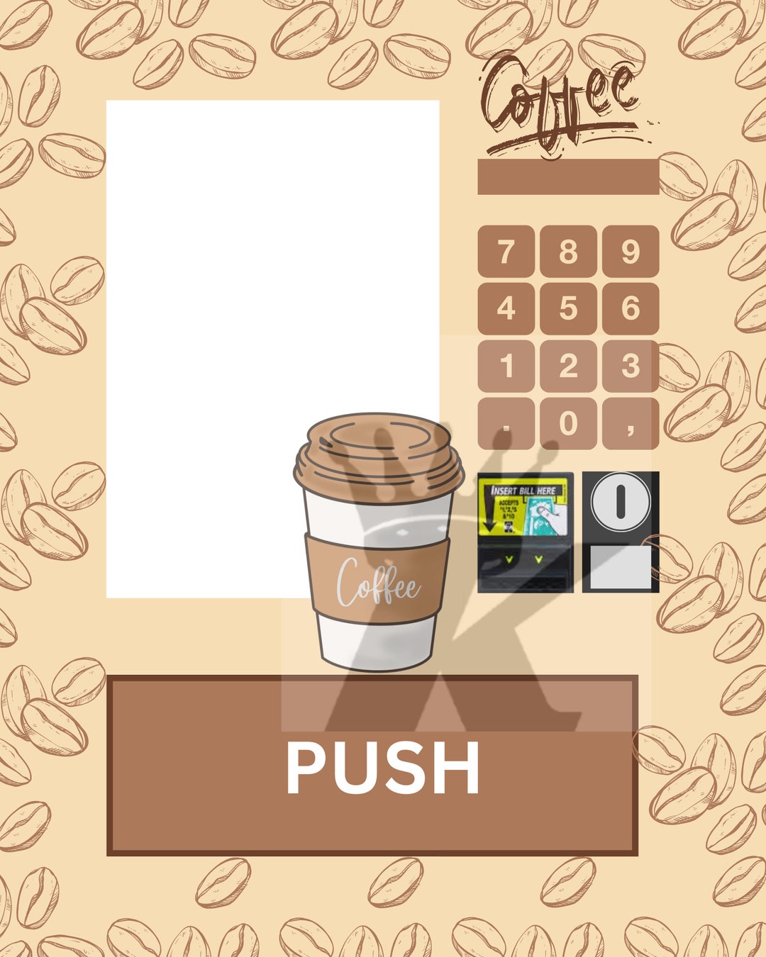 Coffee Vending Machine Template 16x20 PNG Design, Easter Vending Coffee ...