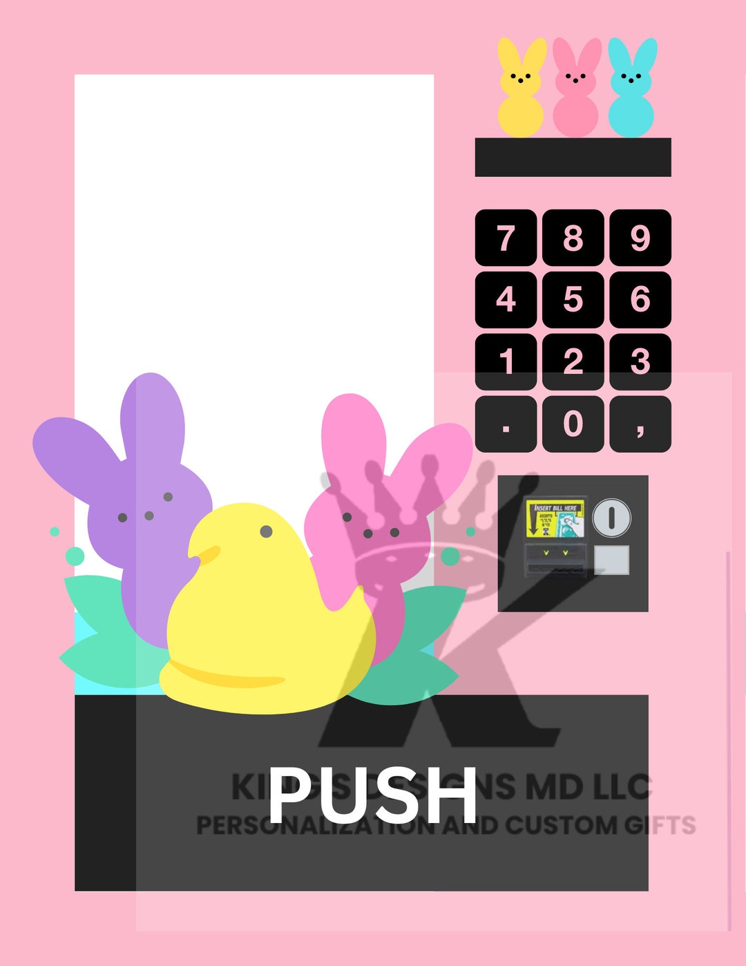 Marshmallow Bunny Vending Machine Template Bundle PNG Design, Small ...