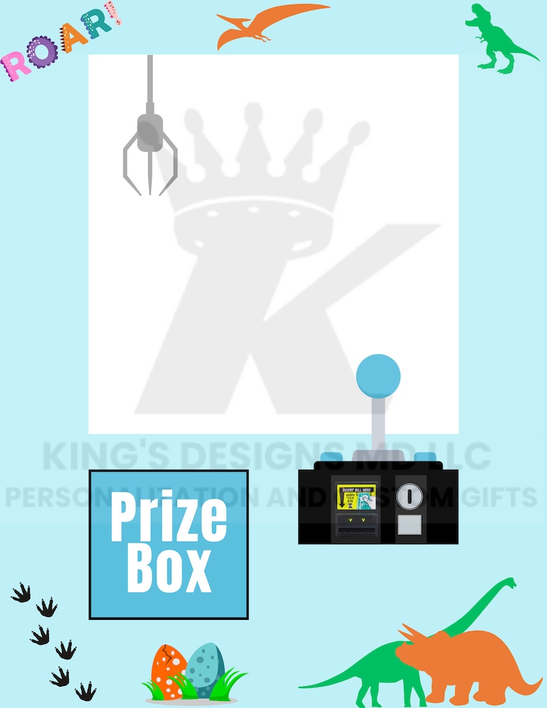 Dinosaur Claw Machine Template PNG Design, Small Easter Claw Vending ...