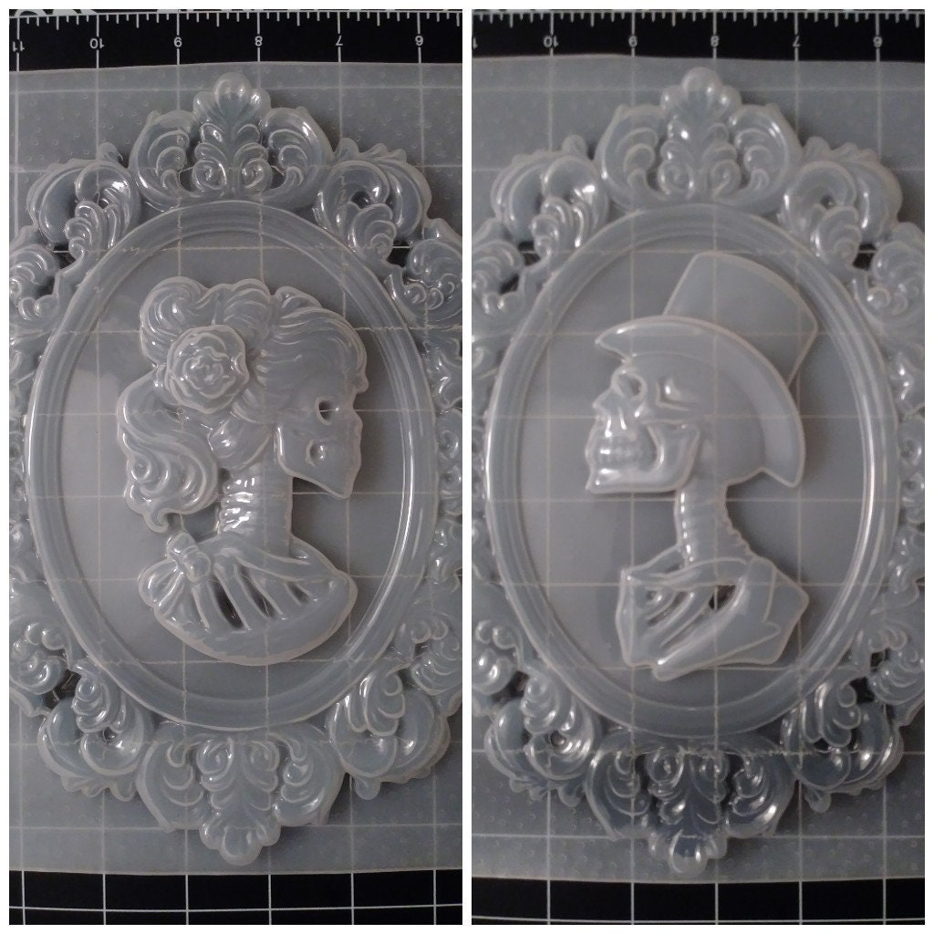 Skull Mold Halloween Mold Large Cameo Portrait Man and Woman | Etsy